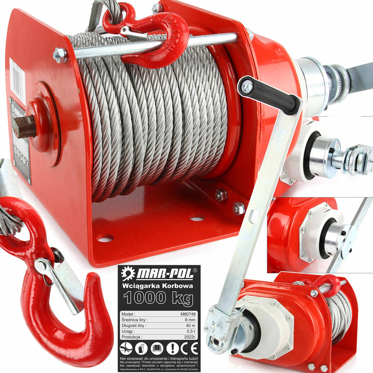 Käsivints 1000KG/40m | Trossiga - AM Kaubad